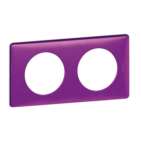Legrand 068712 Plaque Céliane - Métal - 2 postes - Violet Irisé