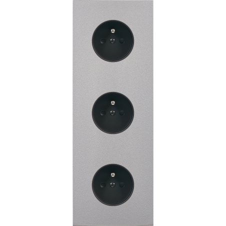 Modelec 360822 Switch plate Désir ALU matt triple vertical PC PC PC