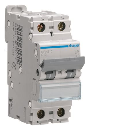 Hager NRN210 Disjoncteur 2P 25kA courbe C - 10A 2 modules
