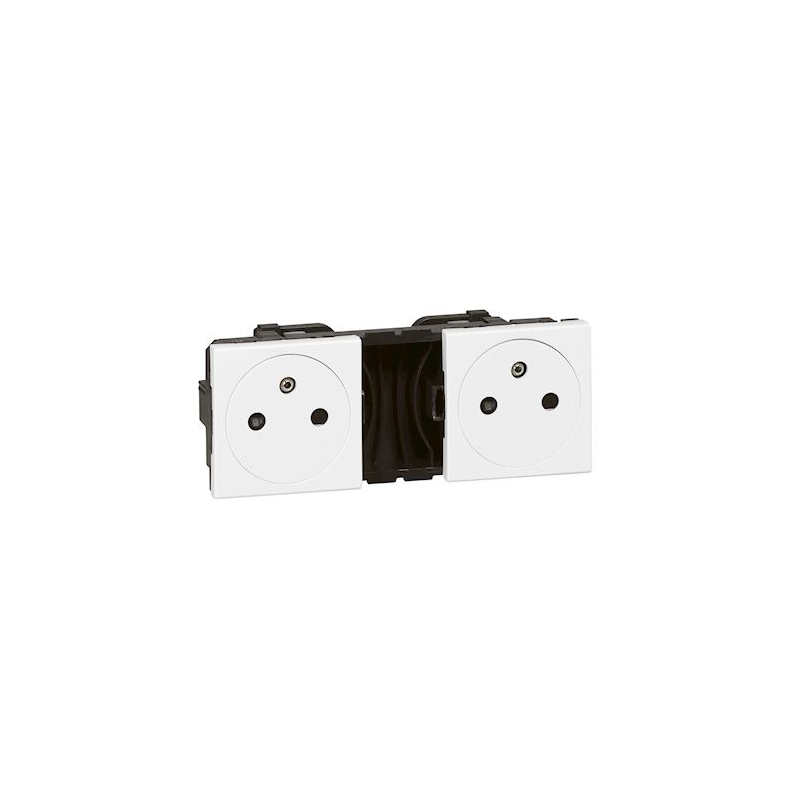 Legrand 077134 Double socket outlet 2P+T surface pre-wired Mosaic 2x2