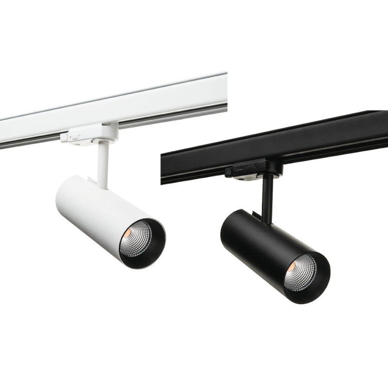 Tube Mini spot pour rail 3 allumages blanc 900lm 3000K Ra 98 DALI