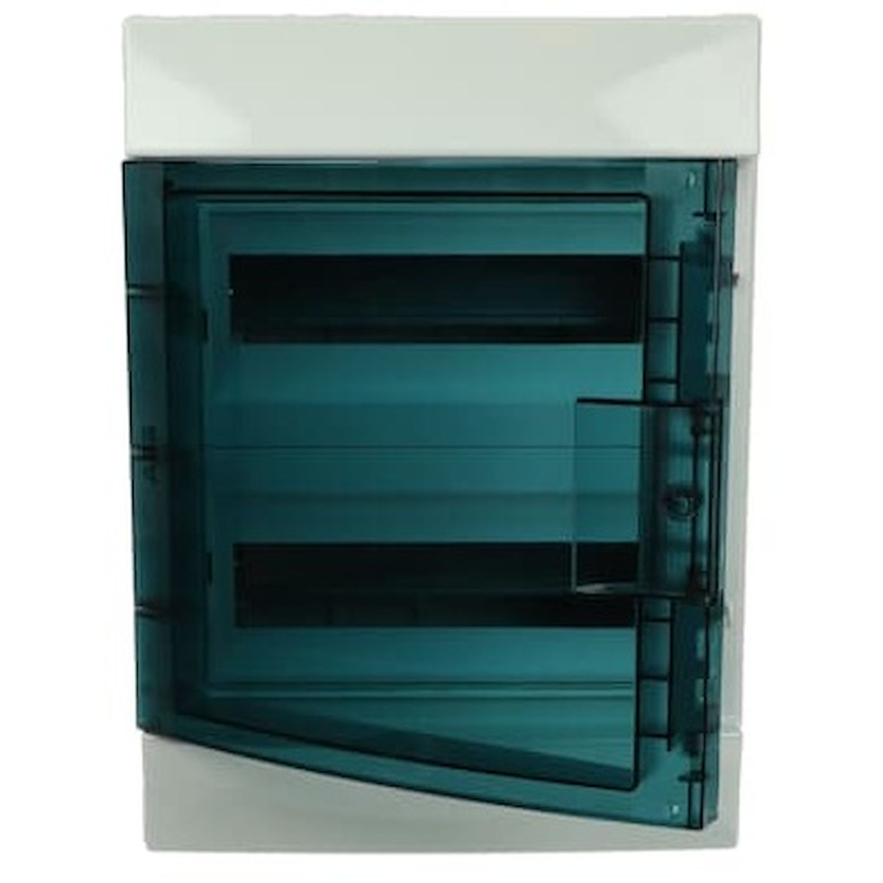 Mistral65H- Coffret Etanche-2R x 12 modules-Porte Transp.-RAL7035-GWT 750°c