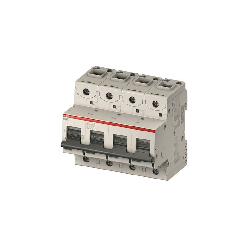 ABB 2CCS884001R0634 Disjoncteur S804C 4P 63A Courbe C Raccordement à vis - 25KA (6Modules)