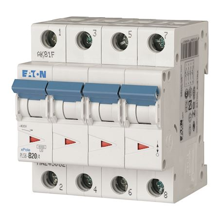 Eaton PLS6-C20/4-MW Disjoncteur modulaire PLS6 4P 20A 6kA (EN 60898)