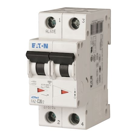 Eaton FAZ-C2/2 Disjoncteur modulaire FAZ 2A 2P 15kA (IEC/EN 60947-2)