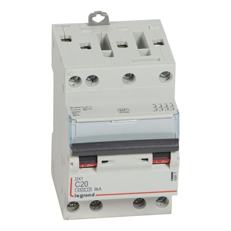 Legrand 406911 Disjoncteur DX³4500 6kA bornes à vis 4P 400V~ 20A