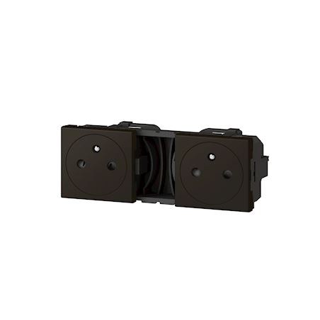 Legrand 079134L Double socket outlet 2P+T surface pre-wired Mosaic 2x2