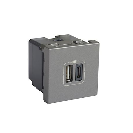Legrand 079392 Prise USB Type-A + USB Type-C 3A 5V 15W Mosaic 2