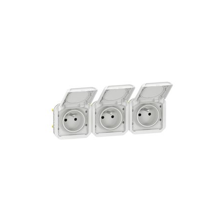 Legrand 069644L Triple prises de courant précâblée horizontale Plexo