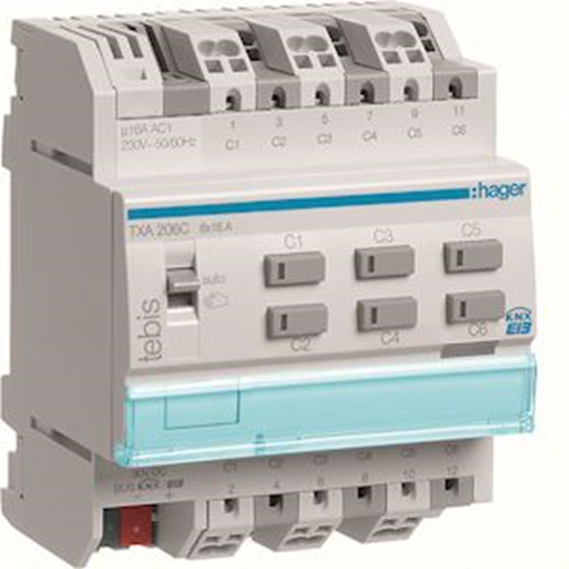 Hager TXA206C Module 6 sorties 16A / 230V~ - Tebis