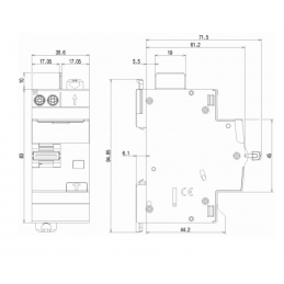 Legrand 410800 Disjoncteur diff DX³ 6000 -auto/vis-U+N