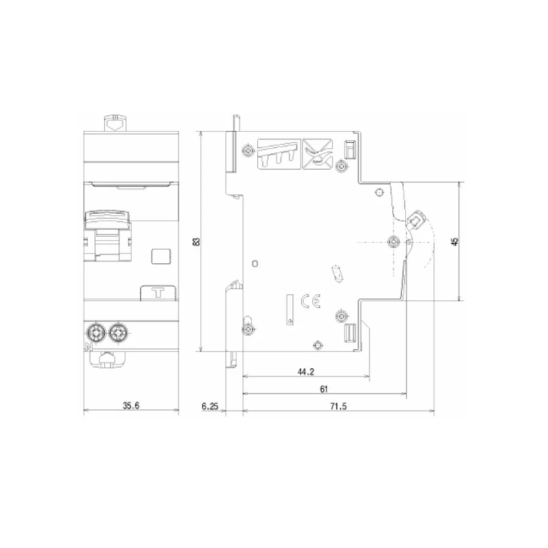 Legrand 410732 Disjoncteur diff DX³ 4500 -vis/auto -U+N 230V~ 32A