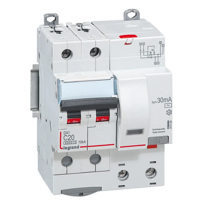 Legrand 411165 Disjoncteur diff DX³ 6000 -vis/auto-2P