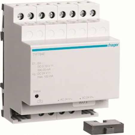 Hager TYF784E Module d'extension 4 entrées analogiques KNX